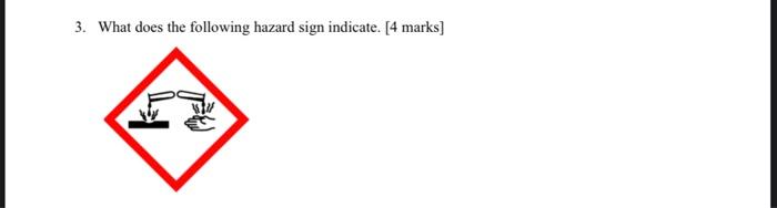 Solved 3. What does the following hazard sign indicate. [4 | Chegg.com