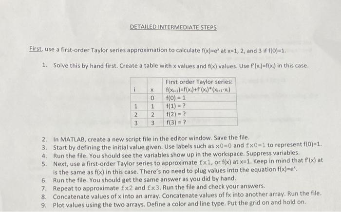 Solved First Use A First Order Taylor Series Approximation