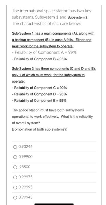 Solved subsystems, Subsystem 1 and Subsystem 2. The | Chegg.com