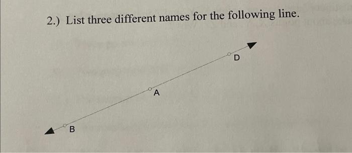 Solved 2.) List three different names for the following | Chegg.com