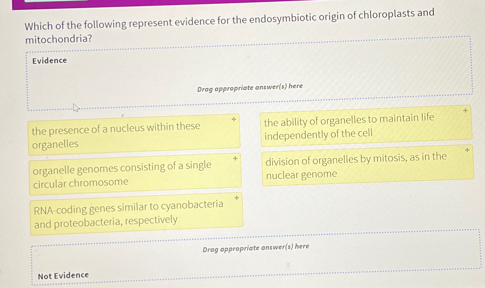 Solved Which of the following represent evidence for the | Chegg.com