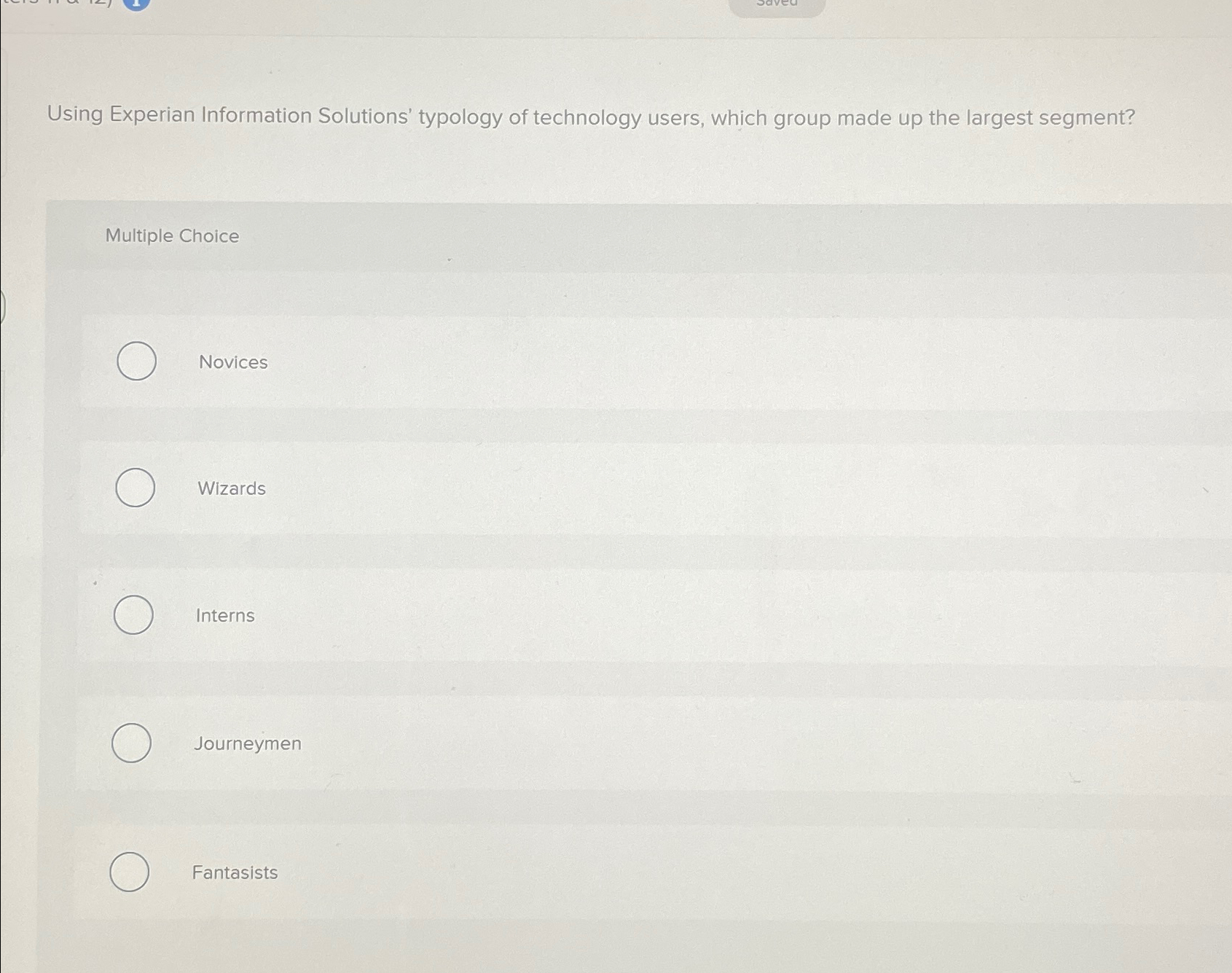 Solved Using Experian Information Solutions' typology of | Chegg.com