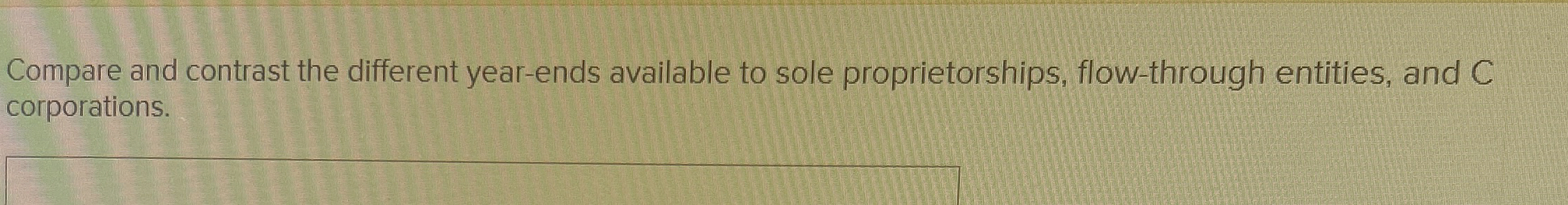 High Quality SOLUTION Compare and contrast the different year-ends | Chegg.com