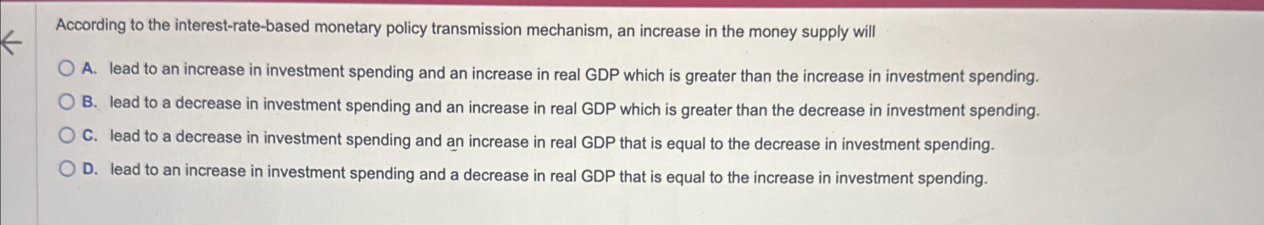 Solved According to the interest-rate-based monetary policy | Chegg.com