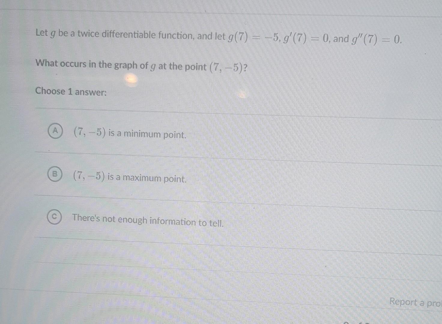 Solved Let g be a twice differentiable function, and let | Chegg.com