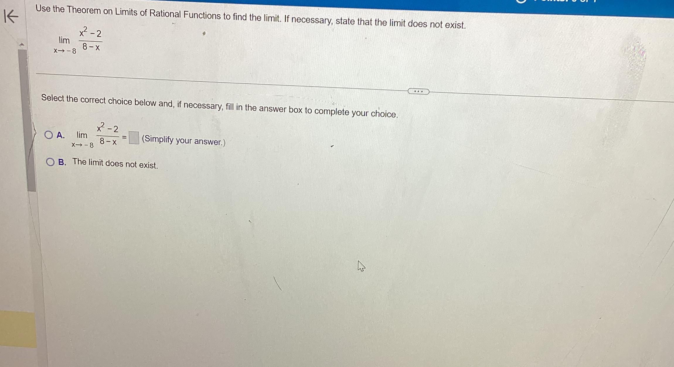 Solved Use the Theorem on Limits of Rational Functions to | Chegg.com