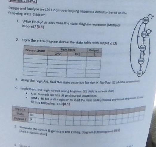 Solved design and snalyze 1011 non overlapping sequence | Chegg.com