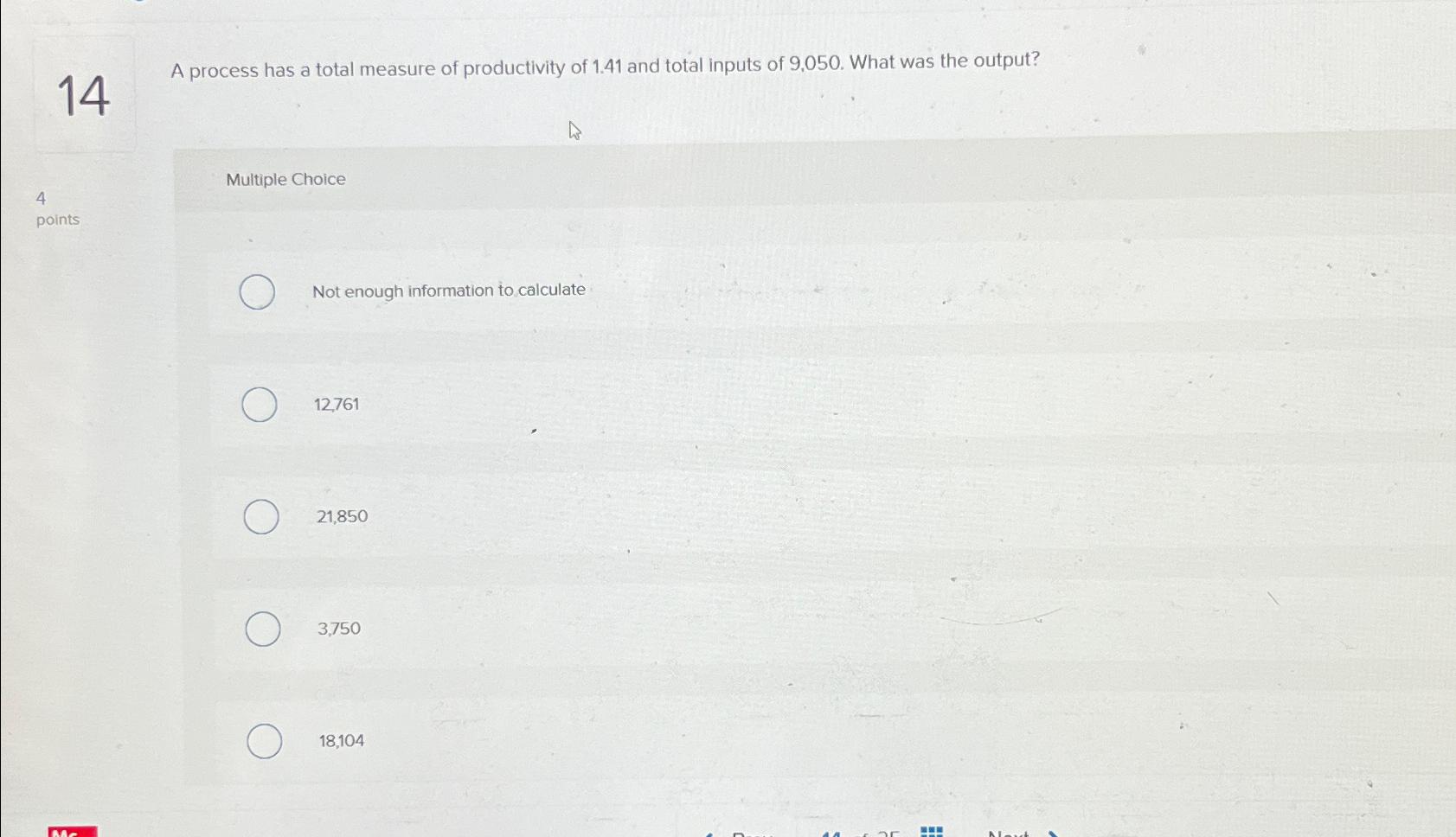 Solved 14 ﻿A process has a total measure of productivity of | Chegg.com