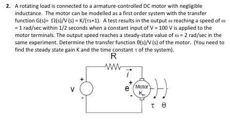 Solved 2. A rotating load is connected to a | Chegg.com