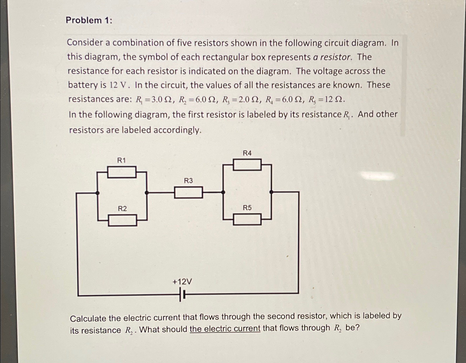 Solved Problem 1:Consider a combination of five resistors | Chegg.com