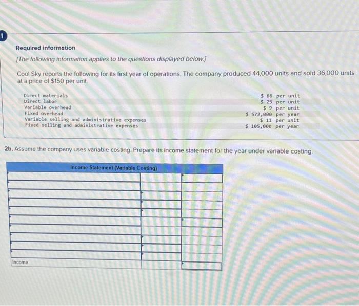 Solved Required information [The following information | Chegg.com