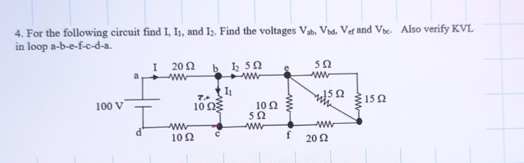 Solved For the following circuit find I,I1, ﻿and I2. ﻿Find | Chegg.com
