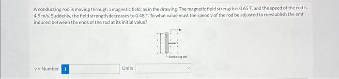 Solved A conducting rod is moving through a magnetic field, | Chegg.com