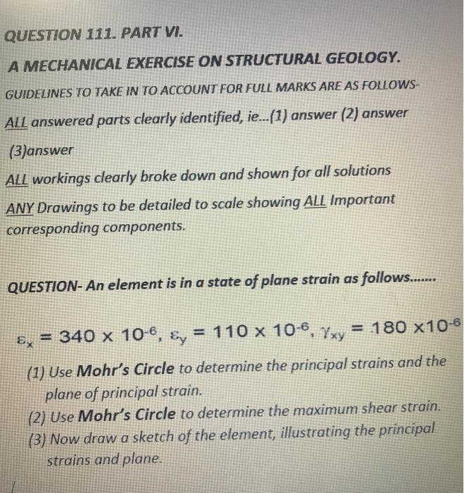 Solved QUESTION 111. PART VI. A MECHANICAL EXERCISE ON | Chegg.com