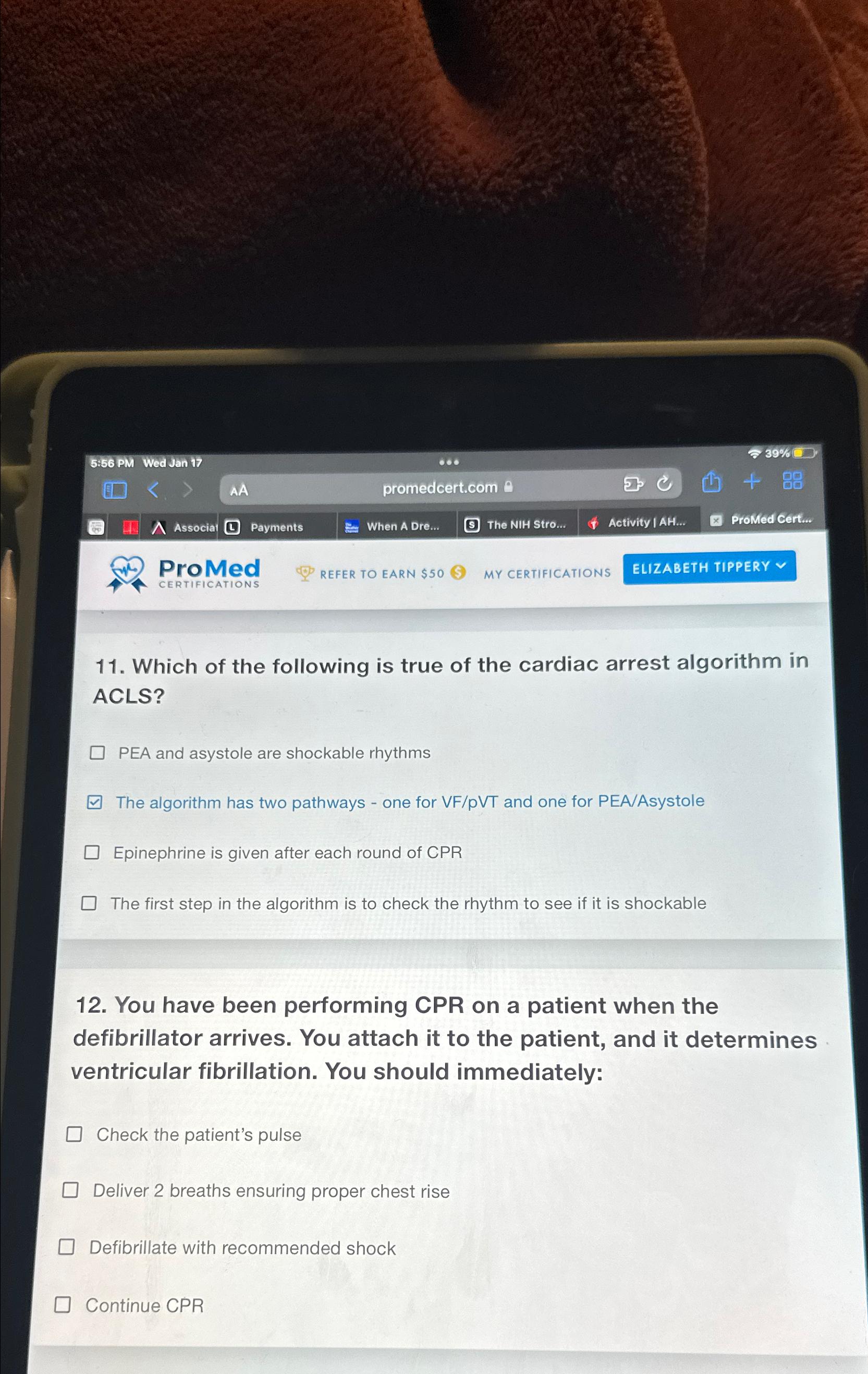 Solved PromedCERTIFICATIONSREFER TO EARN $50 ﻿MY | Chegg.com