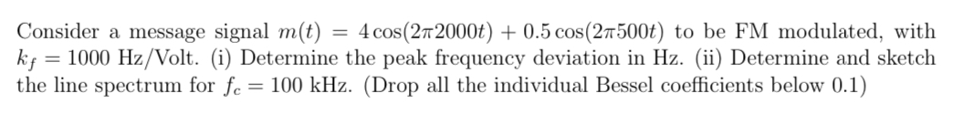 Consider a message signal | Chegg.com