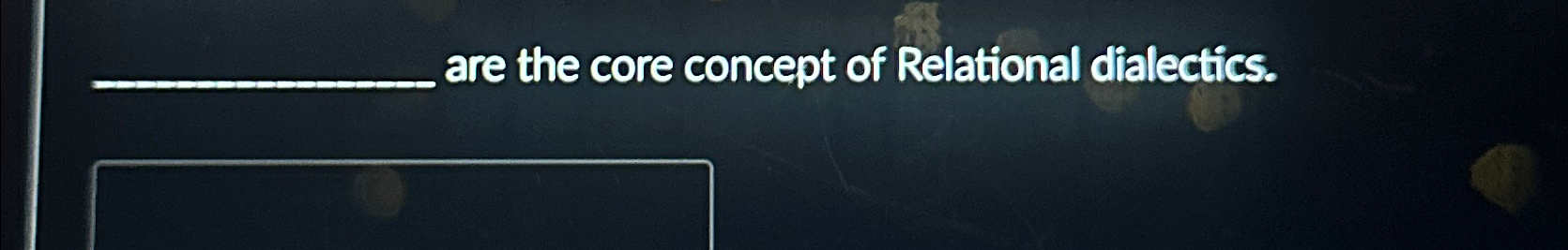 Solved are the core concept of Relational dialectics. | Chegg.com