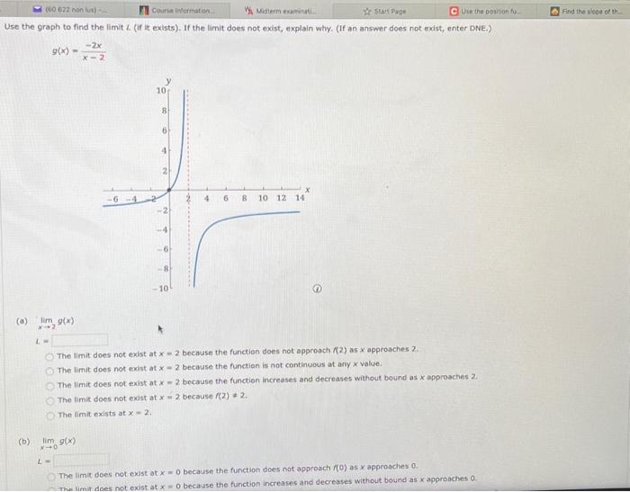 Solved Jse the graph to find the limit L (if it exists). If | Chegg.com