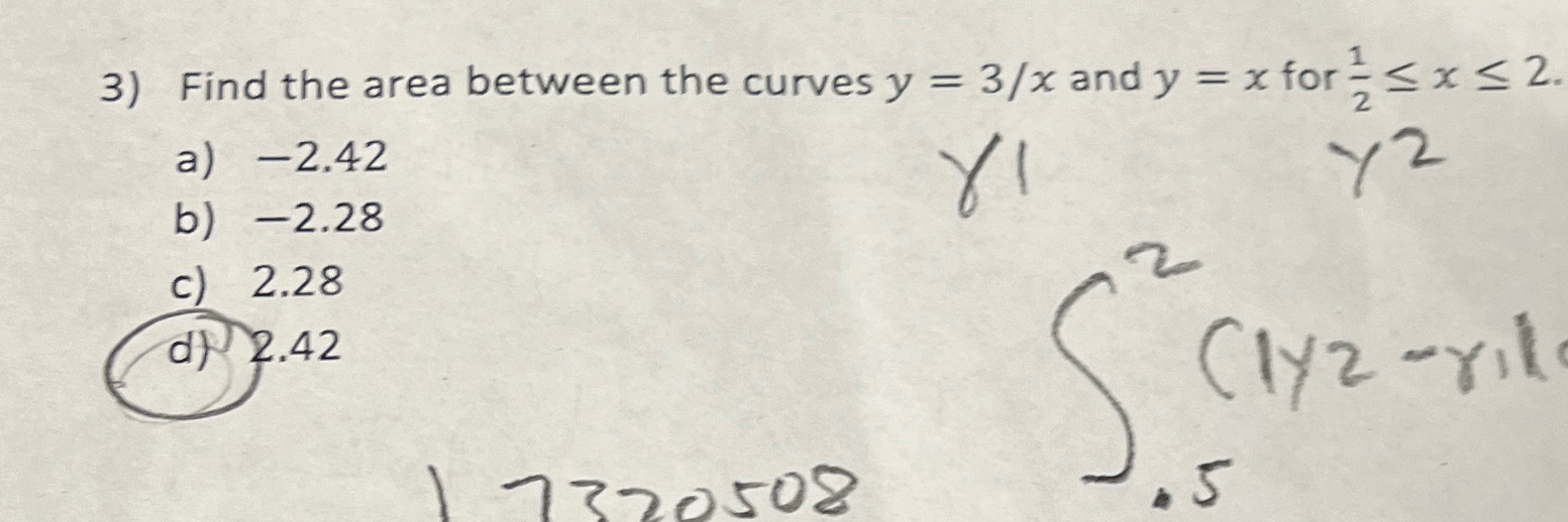 Solved Find the area between the curves y=3x ﻿and y=x ﻿for | Chegg.com