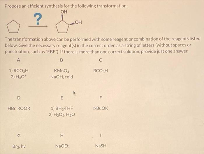 Solved Propose an efficient synthesis for the following | Chegg.com