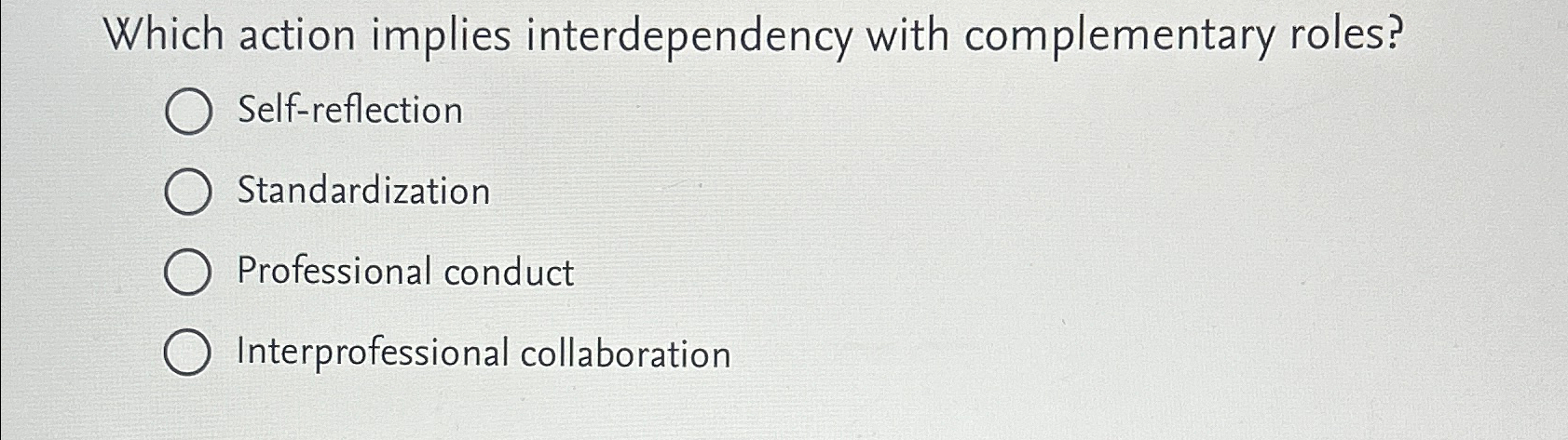 Solved Which action implies interdependency with | Chegg.com