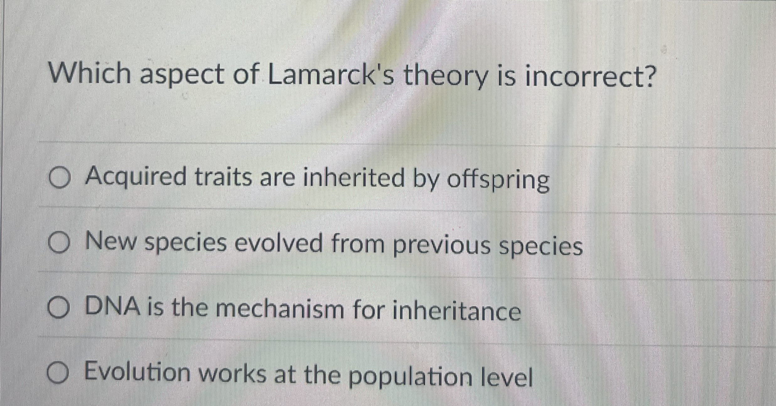 Solved Which aspect of Lamarck's theory is | Chegg.com