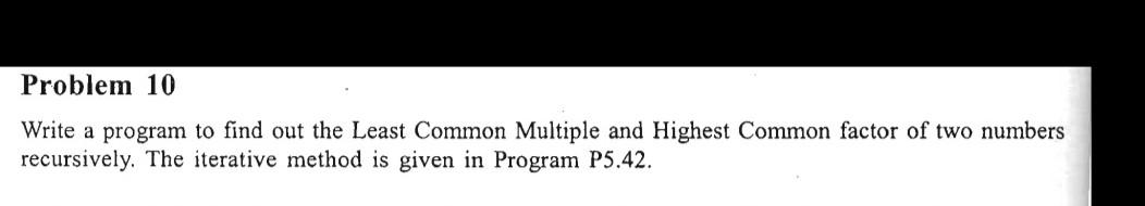 Solved Problem 10 Write a program to find out the Least | Chegg.com