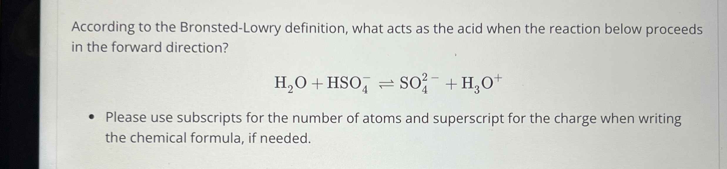 Solved According to the Bronsted-Lowry definition, what acts | Chegg.com