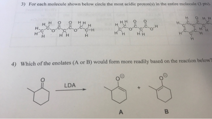Solved circle the most acidic protons in the entire molecule | Chegg.com