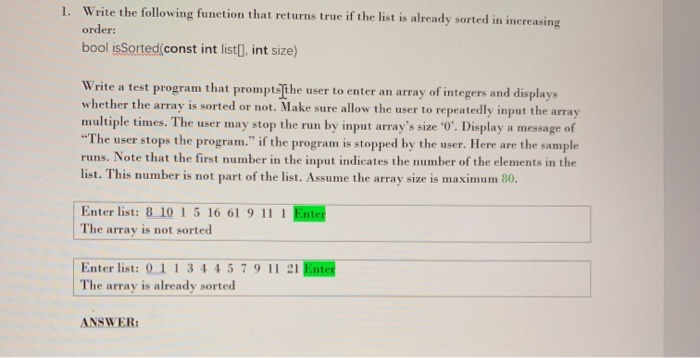 Solved Write The Following Function That Returns True If The