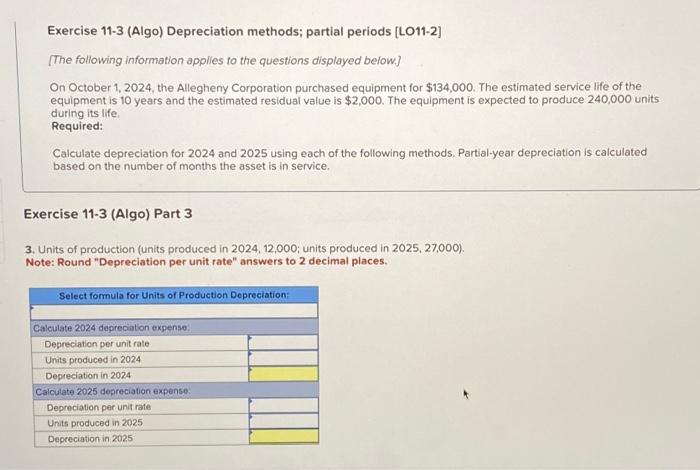 Solved Required information Exercise 11-3 (Algo) | Chegg.com