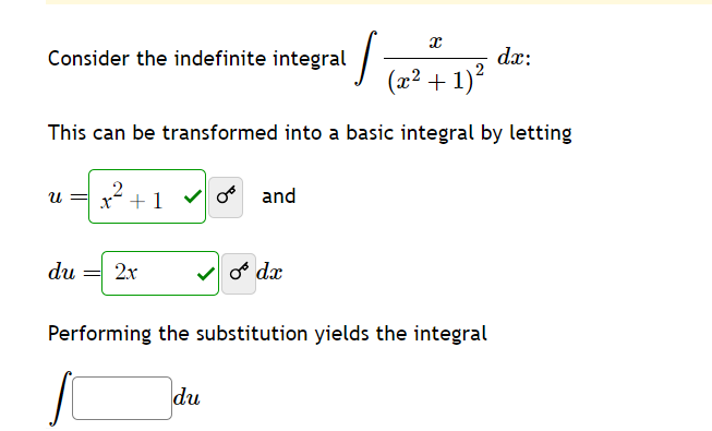 Consider the indefinite integral ∫﻿﻿x(x2+1)2dx ﻿:This | Chegg.com