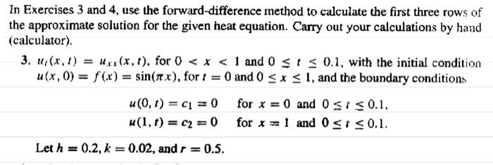 Solved In Exercises 3 and 4, use the forward-difference | Chegg.com