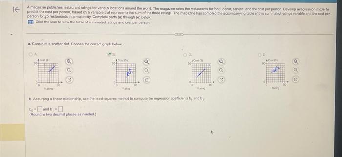 Solved person for 25 restaurints in a mojor oty Complete | Chegg.com