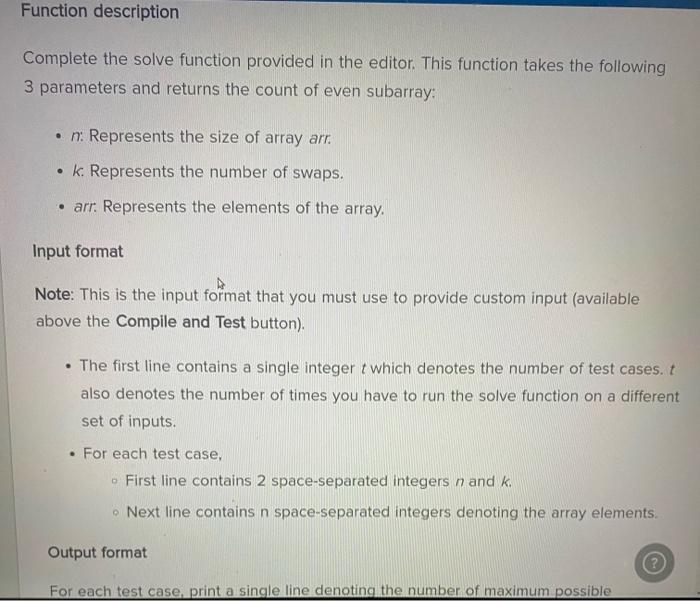 Solved Complete The Function Solve In Python3 Language Code