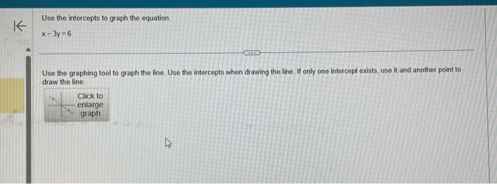 Solved Use the intercepts to graph the equation. x−3y=6 Use | Chegg.com