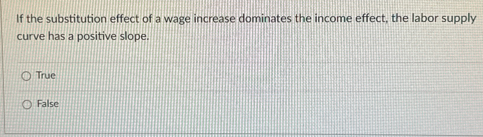 Solved If the substitution effect of a wage increase | Chegg.com