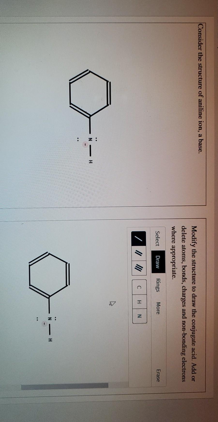 Solved Consider the structure of aniline ion, a base. Modify | Chegg.com