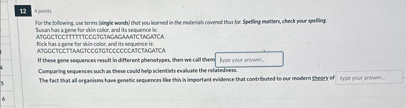 Solved 124 ﻿pointsFor the following, use terms (single | Chegg.com