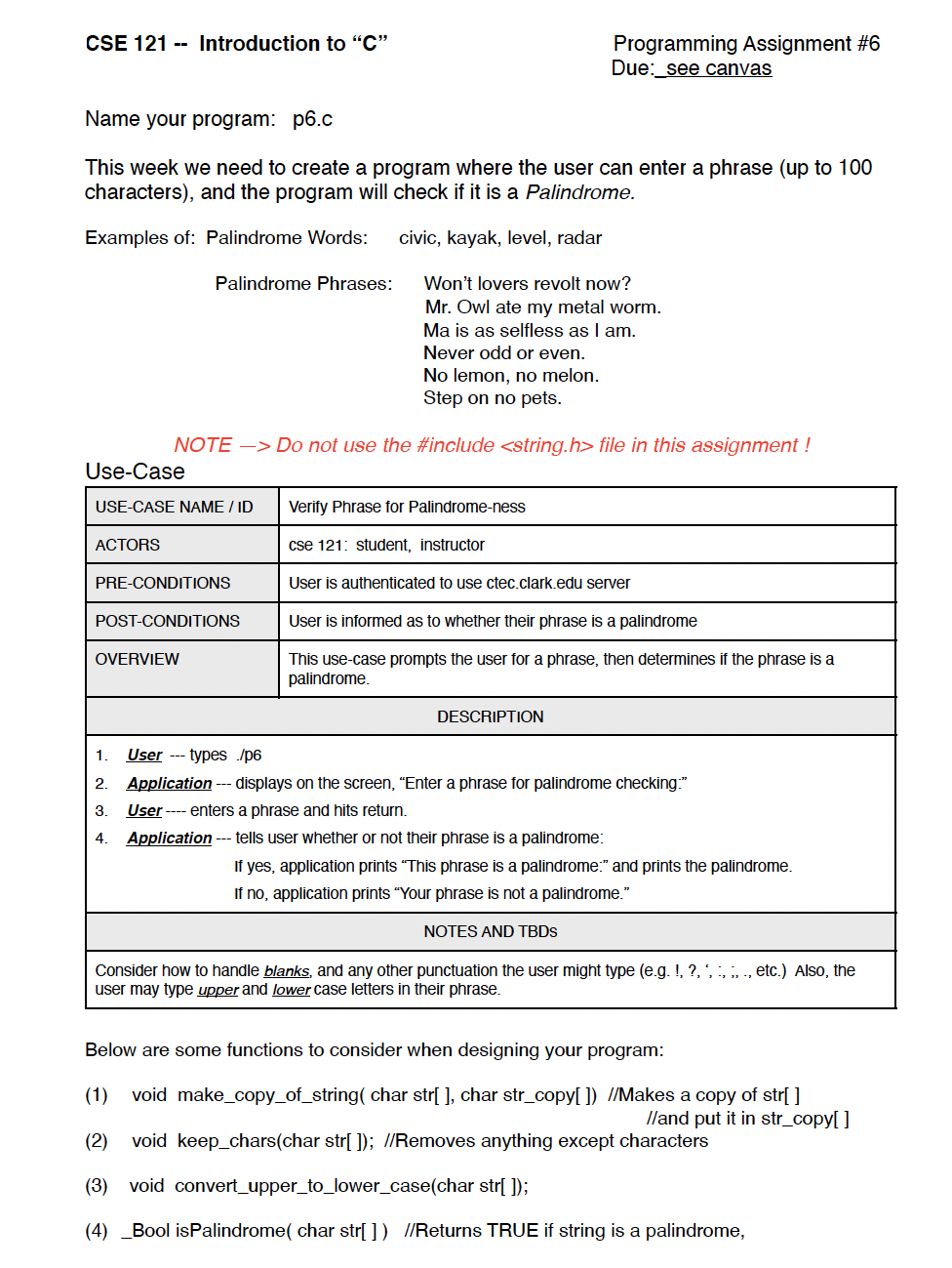 Solved Programming Assignment 6due See Canvasname Your