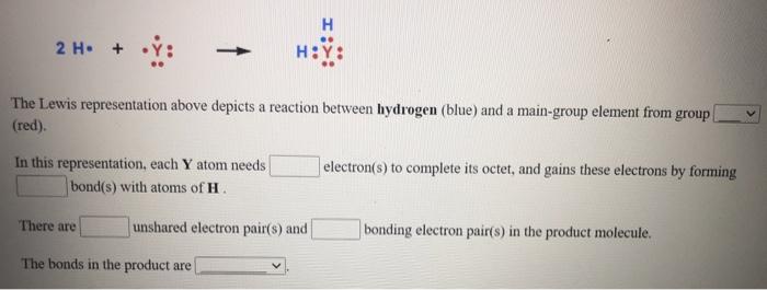 Solved 2 H. + H H:Y: The Lewis representation above depicts | Chegg.com