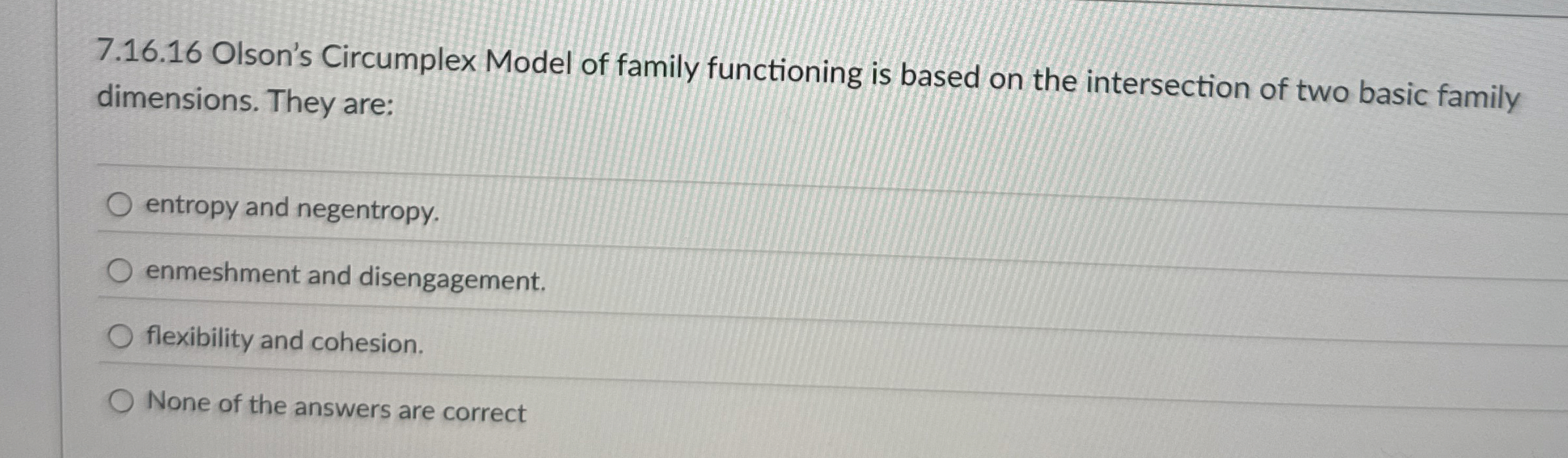 Solved 7.16.16 ﻿Olson's Circumplex Model of family | Chegg.com