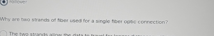 Solved rolloverWhy are two strands of fiber used for a | Chegg.com