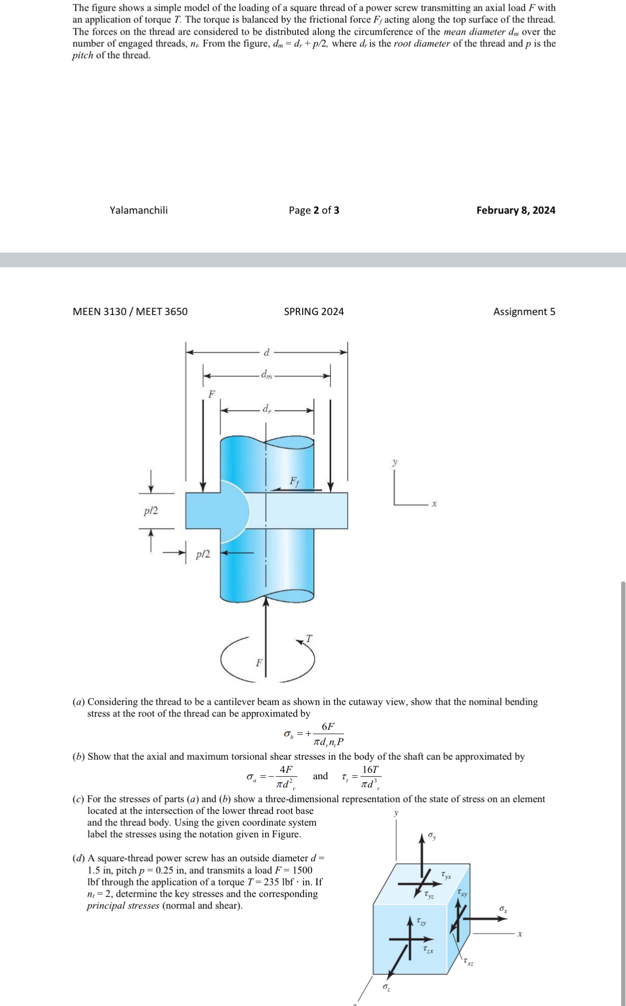 Solved The figure shows a simple model of the loading of a | Chegg.com