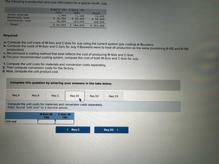 Solved Required: a. Compute the unit costs of M-Solv and | Chegg.com