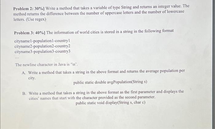 Problem 2 30 Write A Method That Takes A Variable 4390