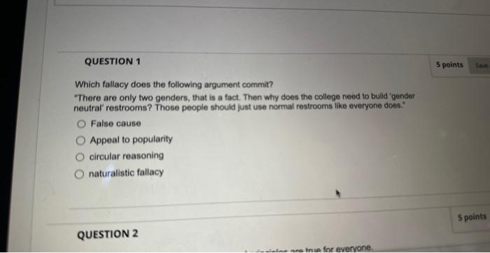 Which fallacy does the following argument commit? | Chegg.com