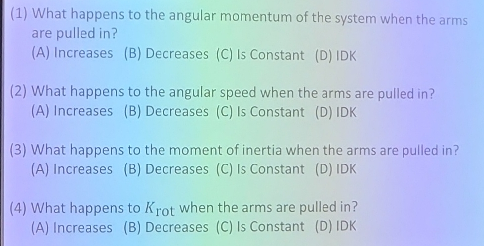 Solved (1) ﻿What happens to the angular momentum of the | Chegg.com