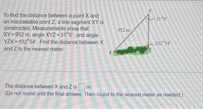 Solved To find the distance between a point X and an | Chegg.com