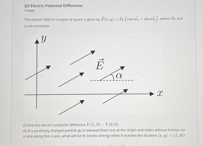 Solved Q3 Electric Potential Difference 1 Point The electric | Chegg.com